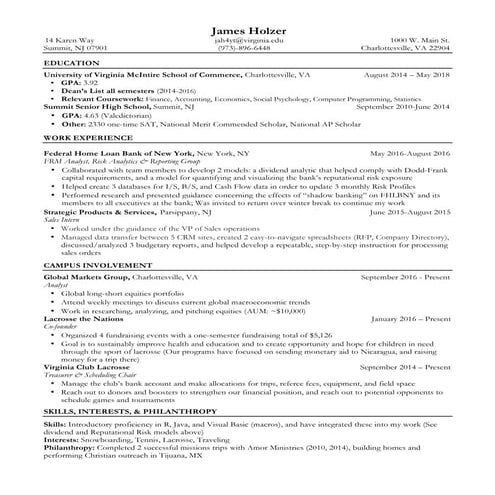 James Holzer Resume | PDF