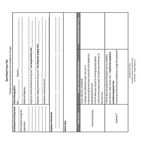 Base Patient Tracer Tool - Hospital Version | PDF