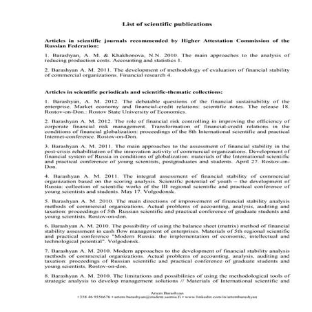 List of scientific publications | PDF