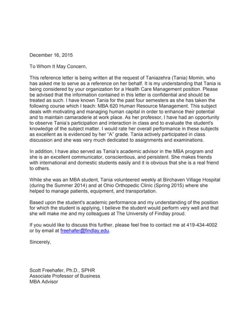Recommendation Letter Prof Miller | PDF