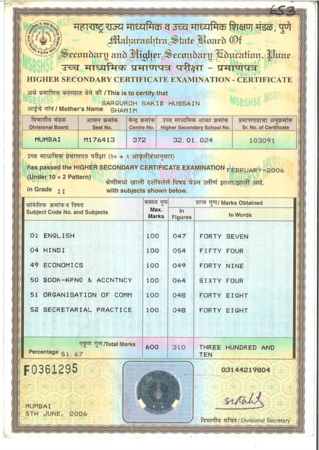 Grade Mark Sheet | PDF