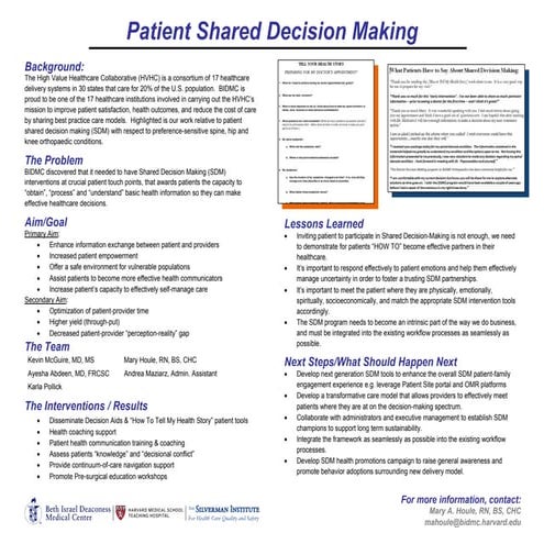 Patient Shared Decision Making | PDF | Healthcare Industry | Industries