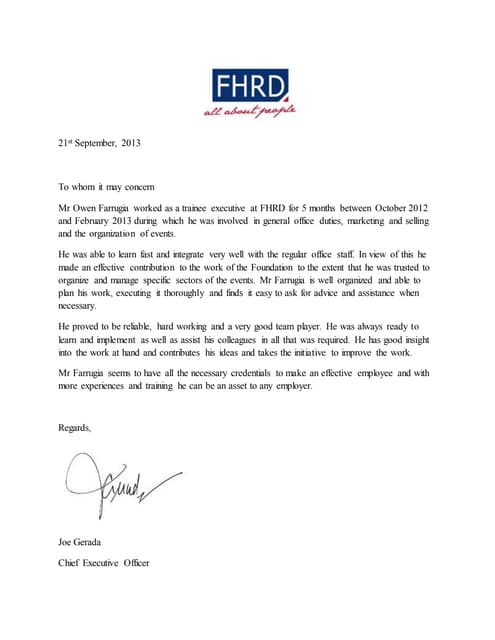 Giulio Nalesso reference letter | PDF