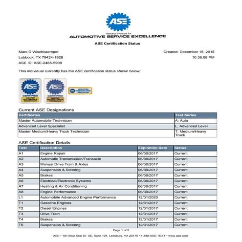 Certification Status | PDF