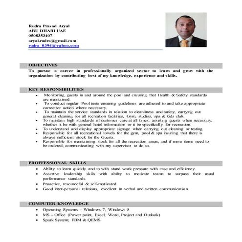 RUDRA PRASAD ARYAL CV | DOCX