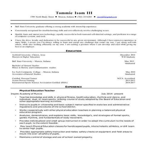 Tommie Isom III resume | DOCX