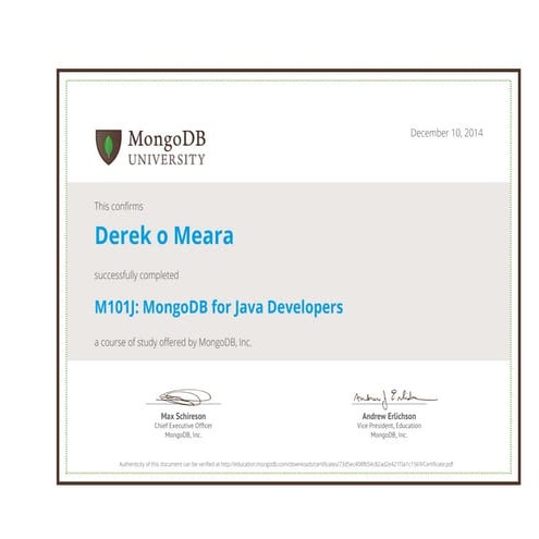 Mongodb Certificate | PDF