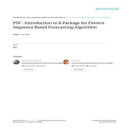 Psf Introduction To R Package For Pattern Sequence 1 Pdf