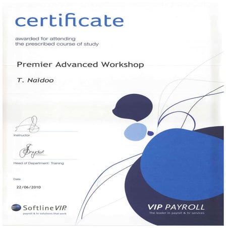 Tesha Naidoo VIP Certificates | PDF