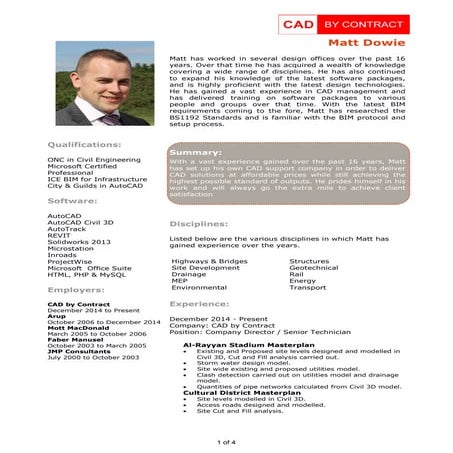 CV- Matt Dowie-extended | PDF