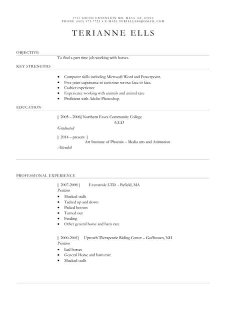 Resume (Equine) | PDF