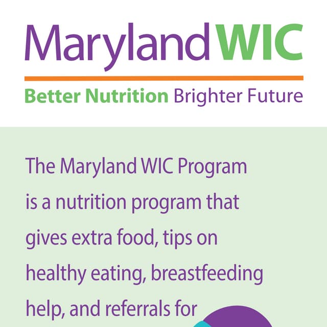 Maryland WIC Outreach Brochure - Enlgish | PDF