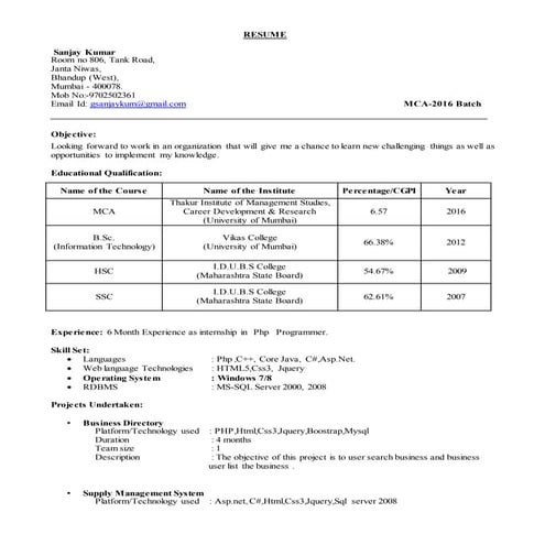 virender resume | DOCX