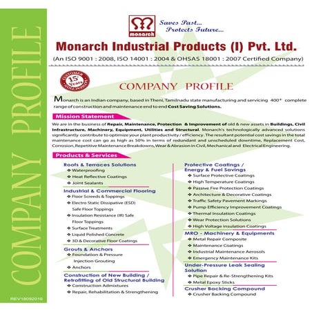Monarch Company Profile | PDF