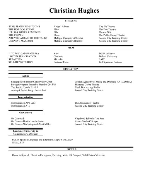 Vocal Resume | PDF