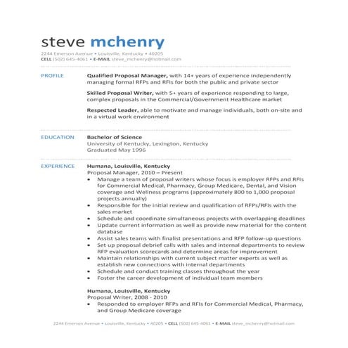 Resume_Steve McHenry | PDF