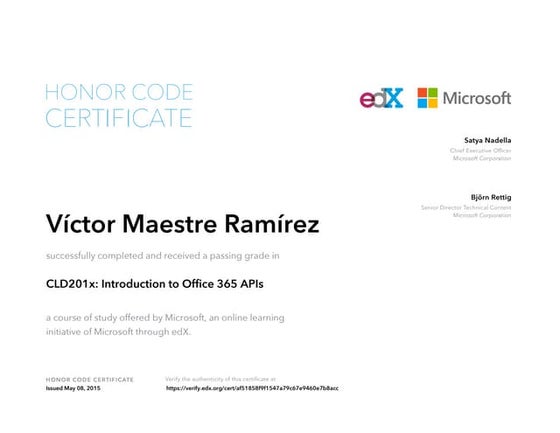 Microsoft DAT208x Certificate _ edX | PPT