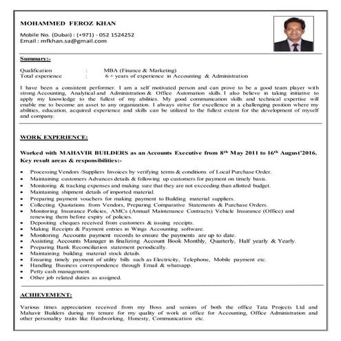 CV- Mohammed Feroz Khan | DOCX