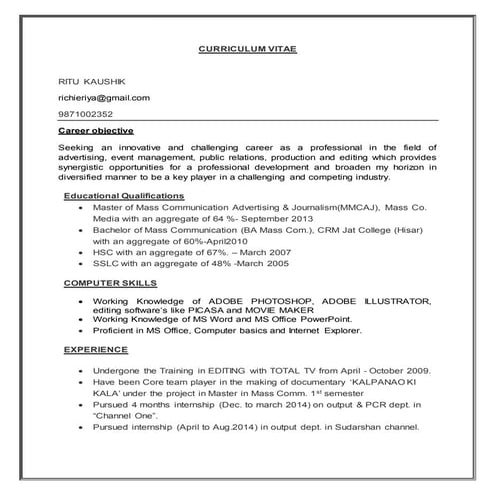 ritu kaushik resume | DOCX
