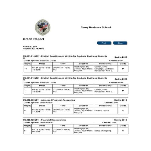 UGA MAcc Unofficial Transcript | PDF