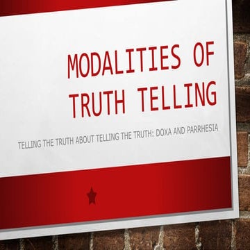 Modalities of Truth Telling | PPTX