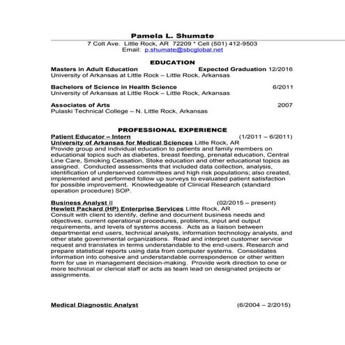 jackie resume update | DOC