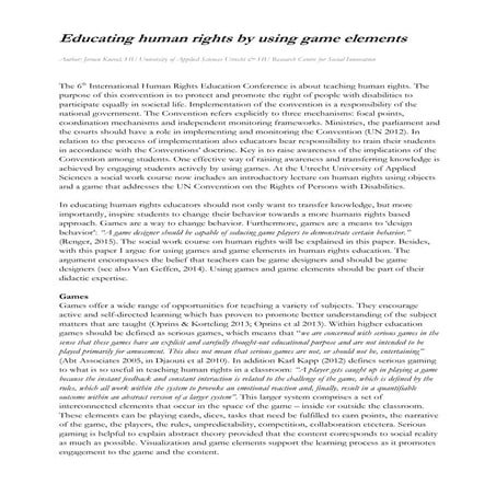 Educating human rights by using game elements | PDF