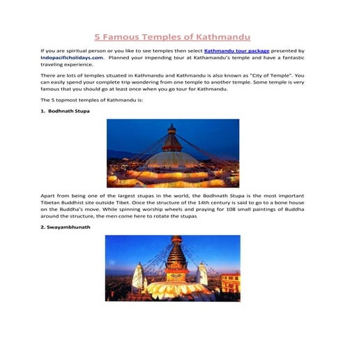 5 famous temples of kathmandu | PDF