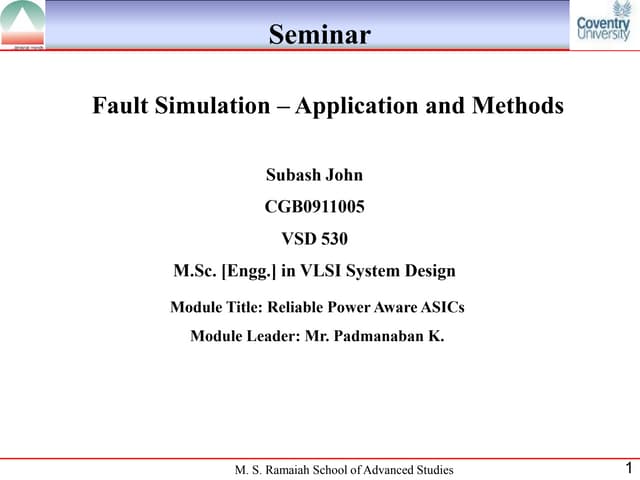 Fault Simulation Application And Methods Pdf Computer Software