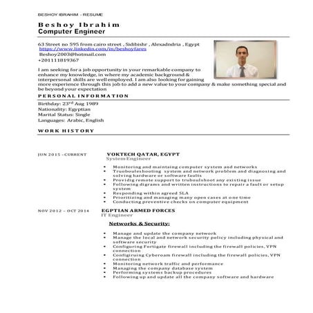 Beshoy Fares CV | DOCX