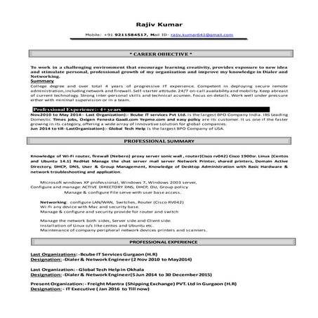 Rajiv Kumar Updated Resume | PDF