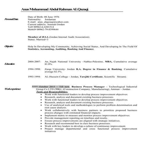 Anas al qazaqi CV | PDF