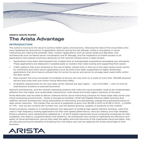 Arista_Advantage | PDF
