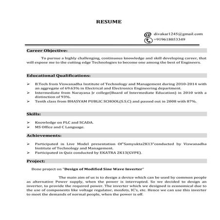 ELV ENGINEER RESUME | DOC