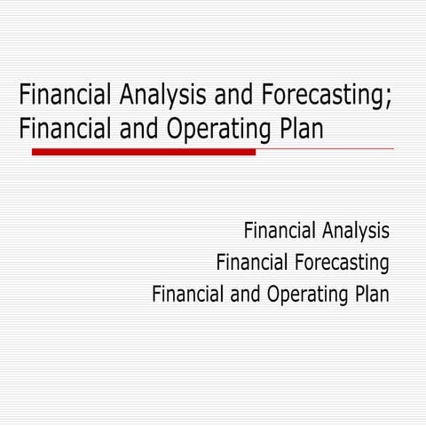 Financial Analysis, Financial Forecasting for Municipal Bodies | PDF