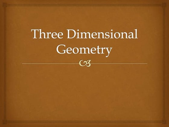 Three Dimensional Geometryclass 12 Ppt