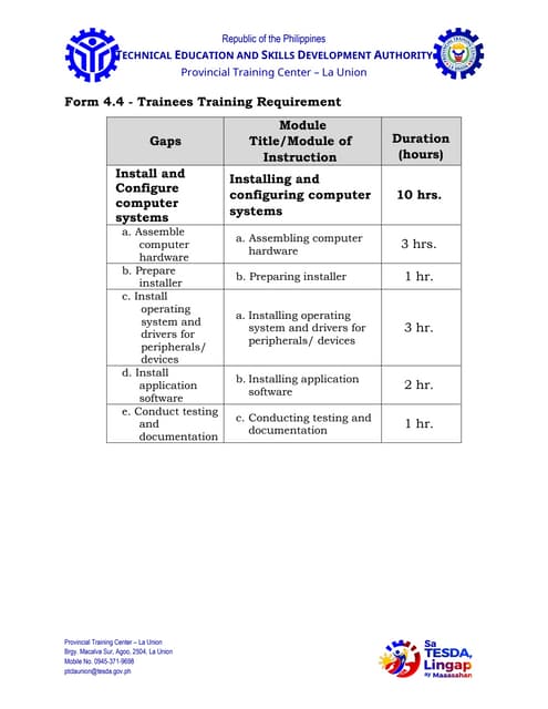 4 Form 4.3 - Summary of Current Competencies vs Required Competencies ...