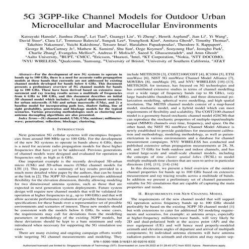 5G 3GPP-Like Channel Models for Outdoor Urban Microcellular and ...