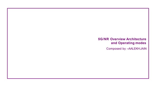 5G Network Architecture, Design and Optimisation | PDF