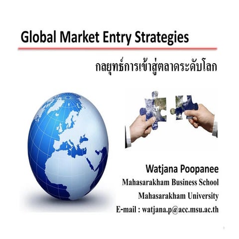 Global Market Entry Strategies (Ch.5) | PDF