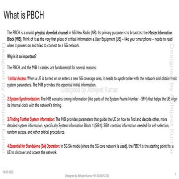 The PBCH is a crucialphysical downlink channelin 5G New Radio | PDF