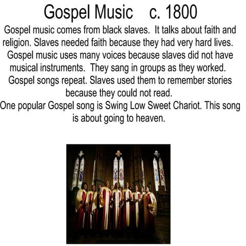 Gospel Music - A Look Into Its Origin, Roots, History | PDF