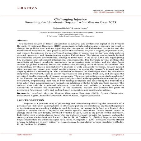 CHALLENGING INJUSTICE STRETCHING THE ‘ACADEMIC BOYCOTT’ AFTER WAR ON ...