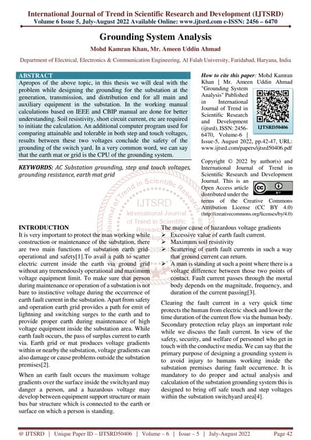 Design of Grounding System for Substation | PDF