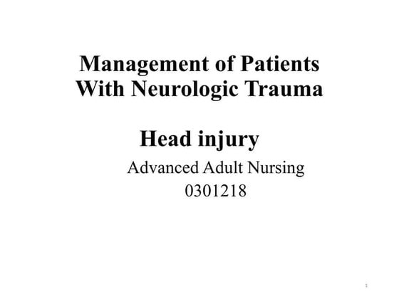 Traumatic brain injury | PDF | Death, Injury, or Military Conflict ...