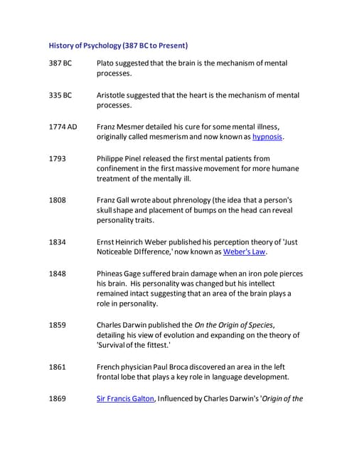 History of biopsychology/Physiological Psychology | DOCX | Biological ...