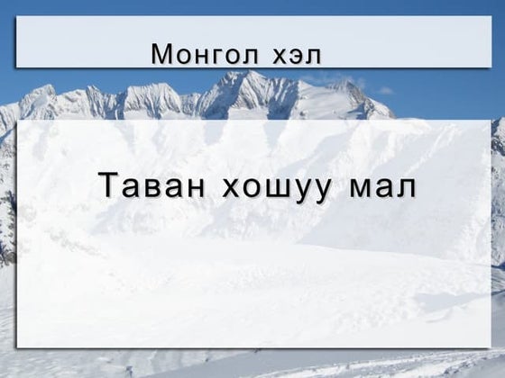 5 хошуу мал | PPT