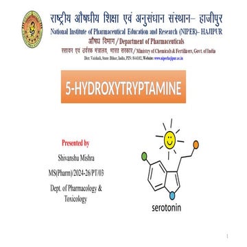 Serotonin/5-Hydroxytryptamine/5HT Neurotransmitter pharmacology | PPT