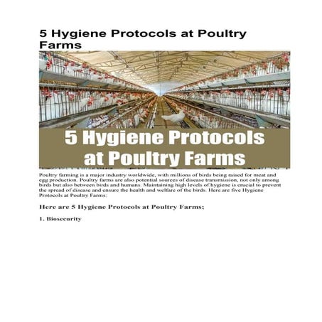 5 Great Hygiene Protocols at Poultry Farms | The Lifesciences Magazine ...