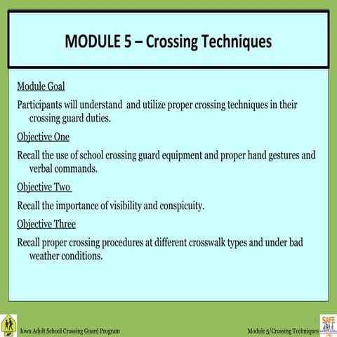 Crossing Guard 5 Techniques | PPT